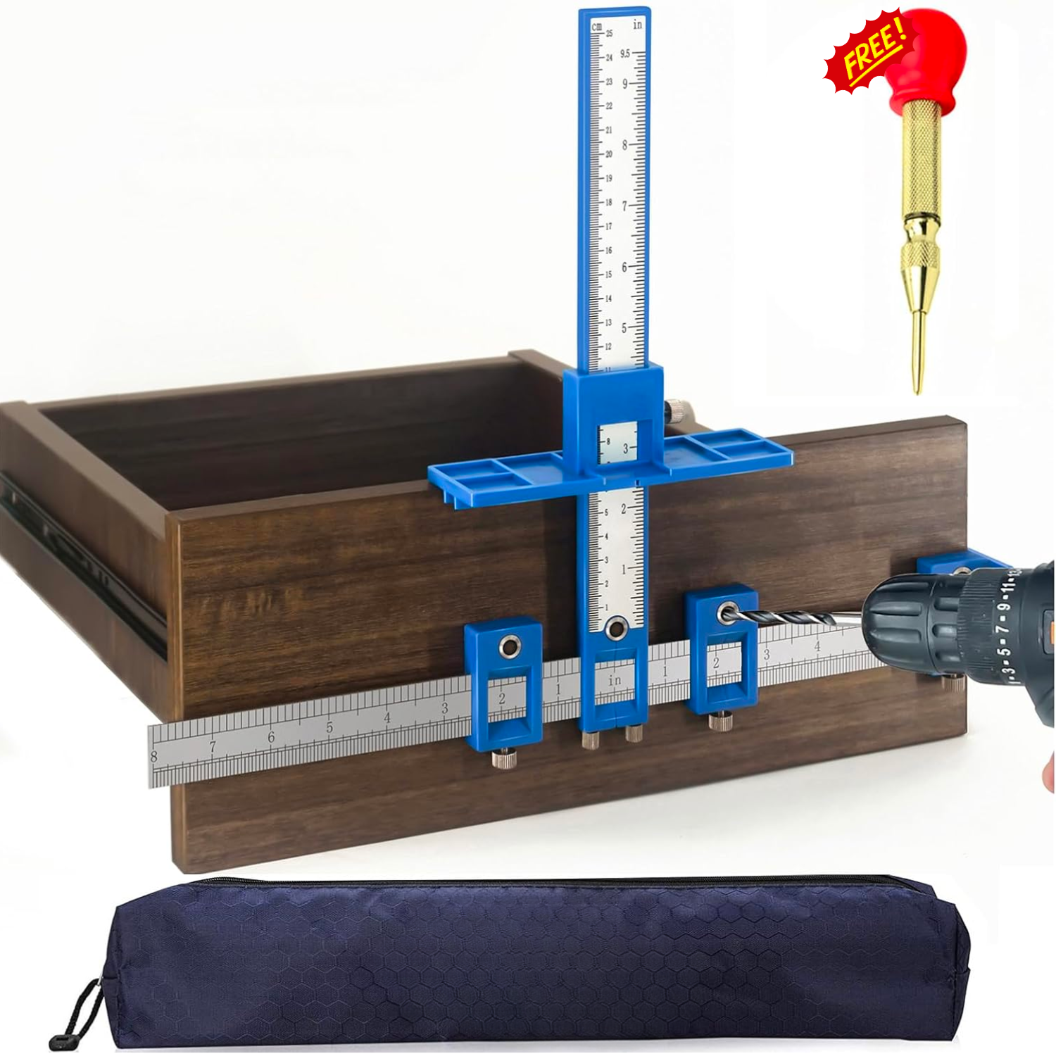 Cabinet Hardware Jig With Automatic Center Punch – Sawyer Supply